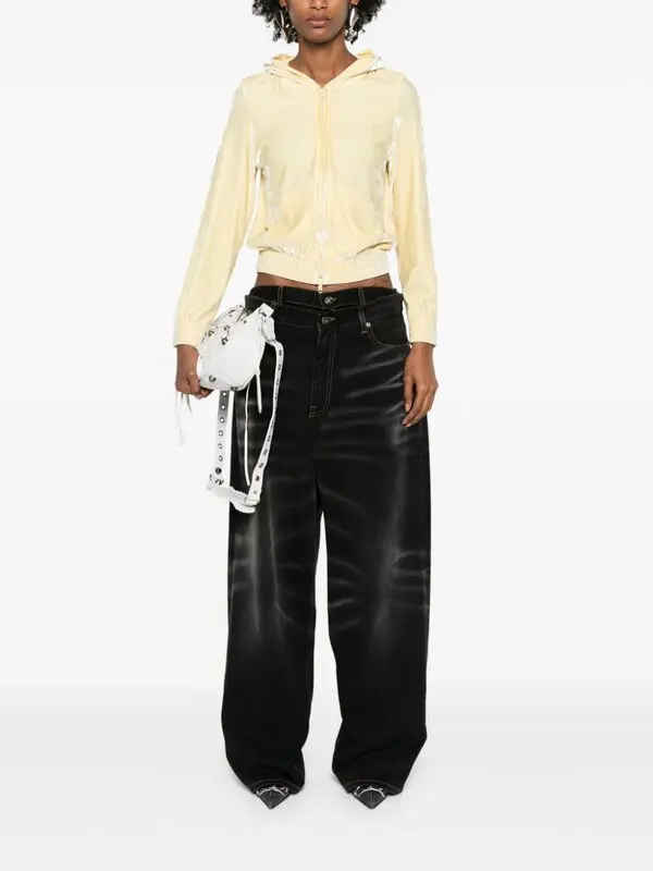 Balenciaga Bb Paris Zip-up Hoodie - Yellow