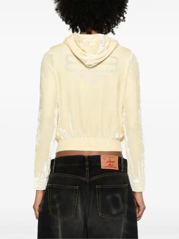 Balenciaga Bb Paris Zip-up Hoodie - Yellow