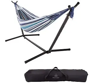 PURE GARDEN Double Brazilian Hammock With Stand - One-color