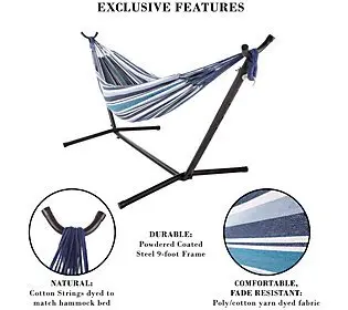 PURE GARDEN Double Brazilian Hammock With Stand