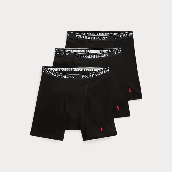 Ralph Lauren Cotton Wicking Boxer Brief 3-pack - Black