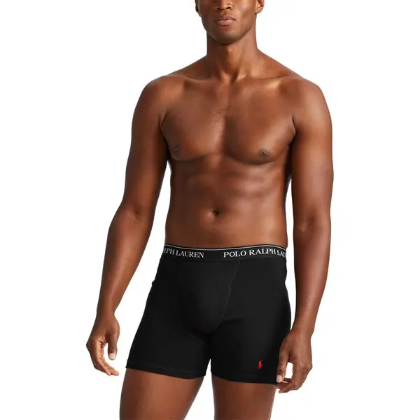 Ralph Lauren Cotton Wicking Boxer Brief 3-pack - Black