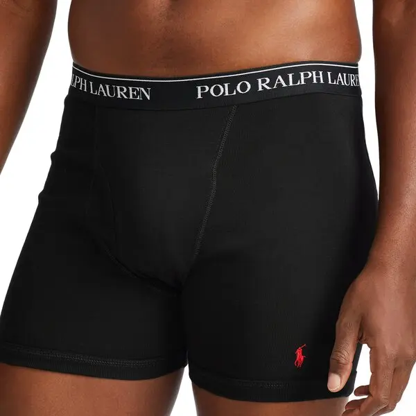 Ralph Lauren Cotton Wicking Boxer Brief 3-pack - Black