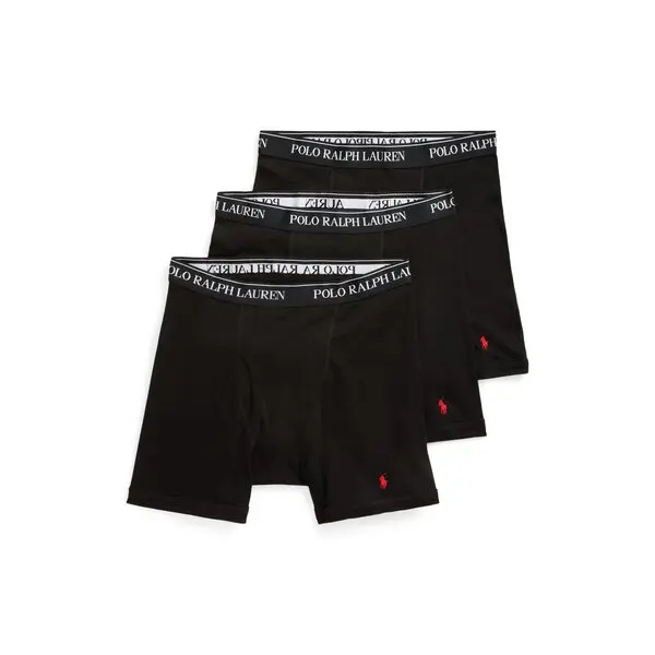 Ralph Lauren Cotton Wicking Boxer Brief 3-pack - Black
