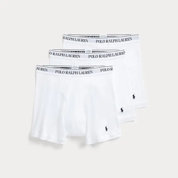 Ralph Lauren Cotton Wicking Boxer Brief 3-pack - White