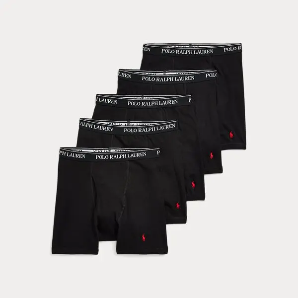 Ralph Lauren Cotton Wicking Boxer Brief 5-pack - Black