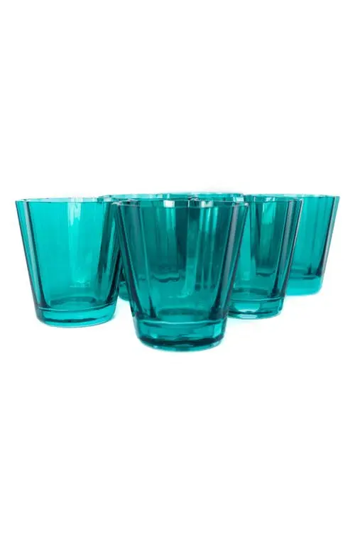 ESTELLE COLORED GLASS Sunday Set Of 6 Lowball Glasses - Emerald Green