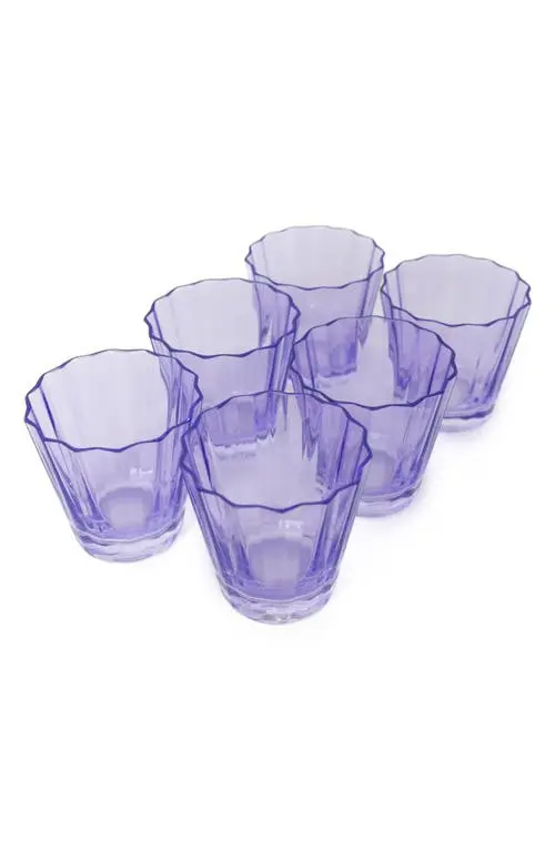 ESTELLE COLORED GLASS Sunday Set Of 6 Lowball Glasses - Lavender