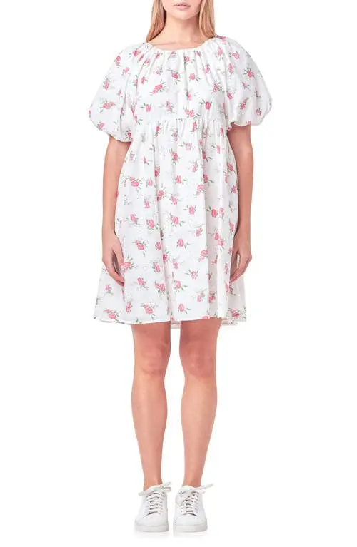green emerald velvet dress English Factory Women's Floral Embroidered Collar Mini Dress
