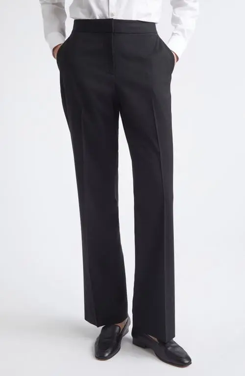 Lafayette 148 New York Irving Straight Leg Stretch Wool Trousers - Black