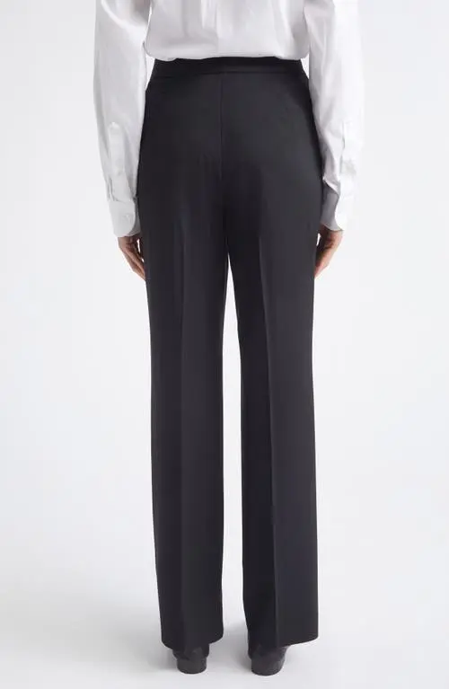 Lafayette 148 New York Irving Straight Leg Stretch Wool Trousers - Black