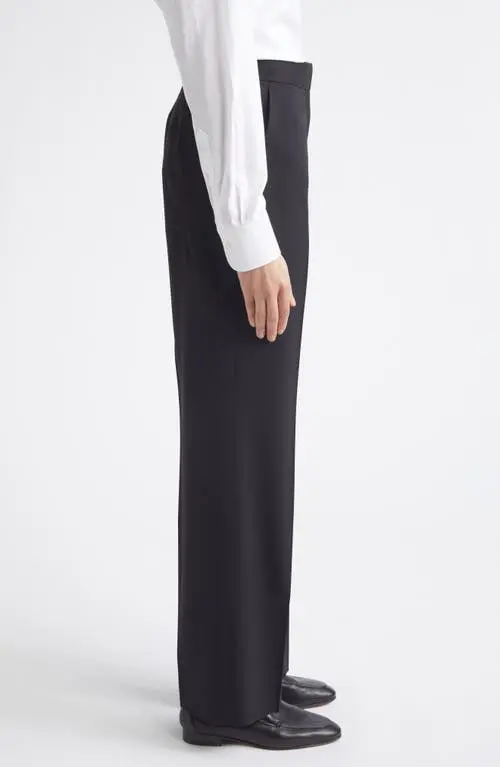 Lafayette 148 New York Irving Straight Leg Stretch Wool Trousers - Black