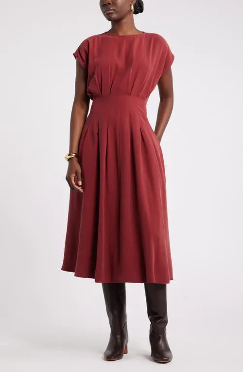 Nordstrom Pleated A-line Midi Dress