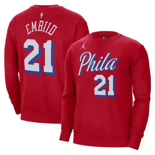 JORDAN BRAND Joel Embiid Philadelphia 76ers Statement Name & Number Pullover Sweatshirt