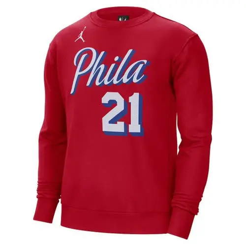 JORDAN BRAND Joel Embiid Philadelphia 76ers Statement Name & Number Pullover Sweatshirt