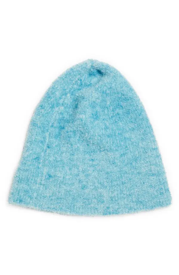Acne Studios Kamil Face Patch Knit Beanie In Teal Blue - 40  display picture 1