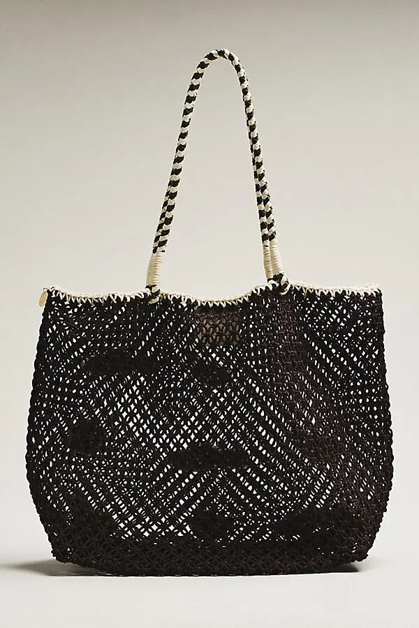 Clare V. Woven Tote With Embroidered Detailing