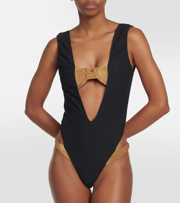 SAME V Double Layer One Piece Swimsuit