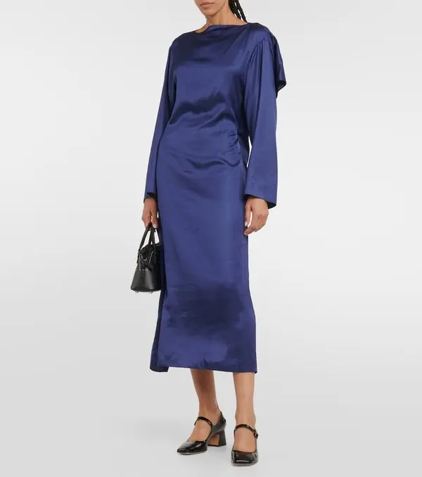 MAISON MARGIELA Draped Satin Midi Dress