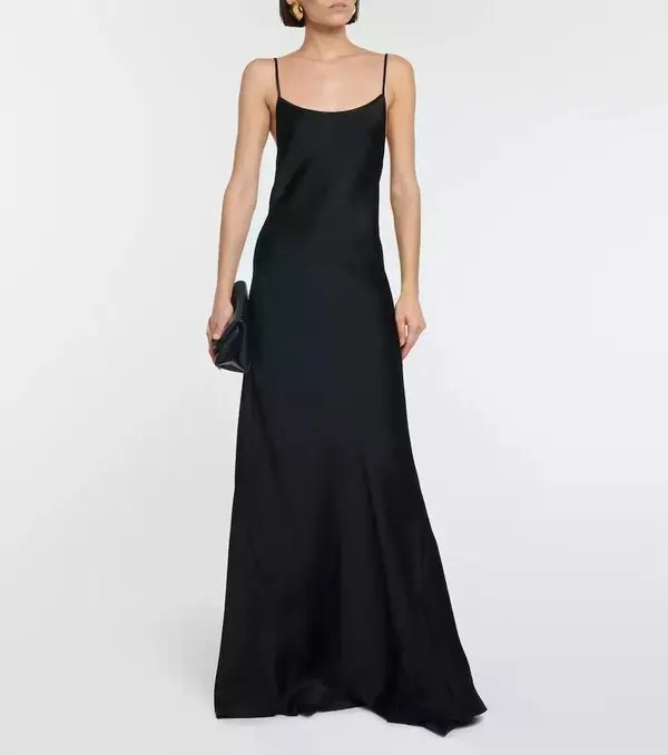 Victoria Beckham Satin Slip Dress - Black