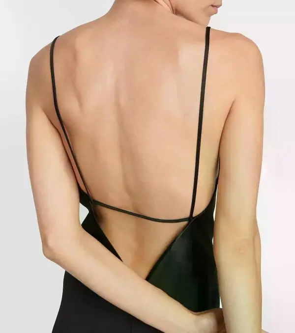 Victoria Beckham Satin Slip Maxi Dress - Black