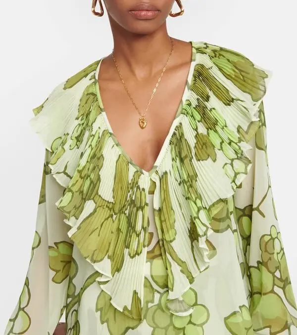 Etro Printed Ruffle-embellished Top