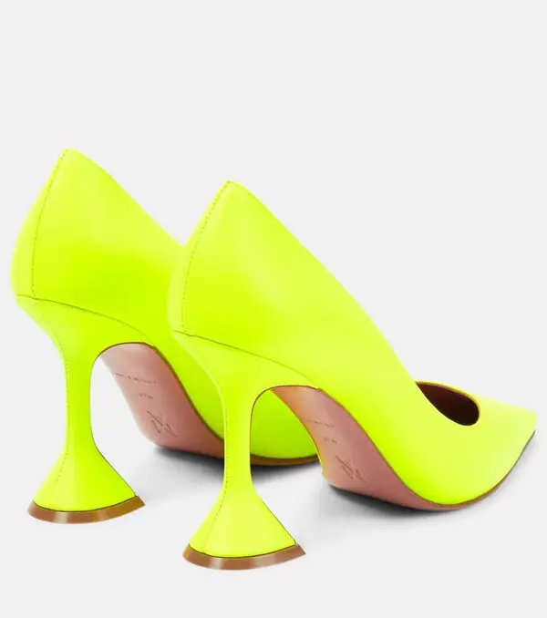 Amina Muaddi Ami Leather Pumps - Yellow