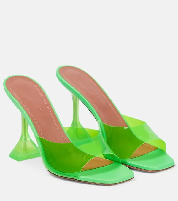 Amina Muaddi Lupita Pvc Mules - Green