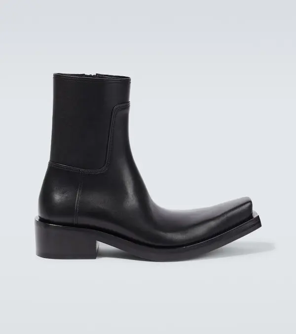 Balenciaga Santiago Leather Boots In Black 30% Off Editorialist