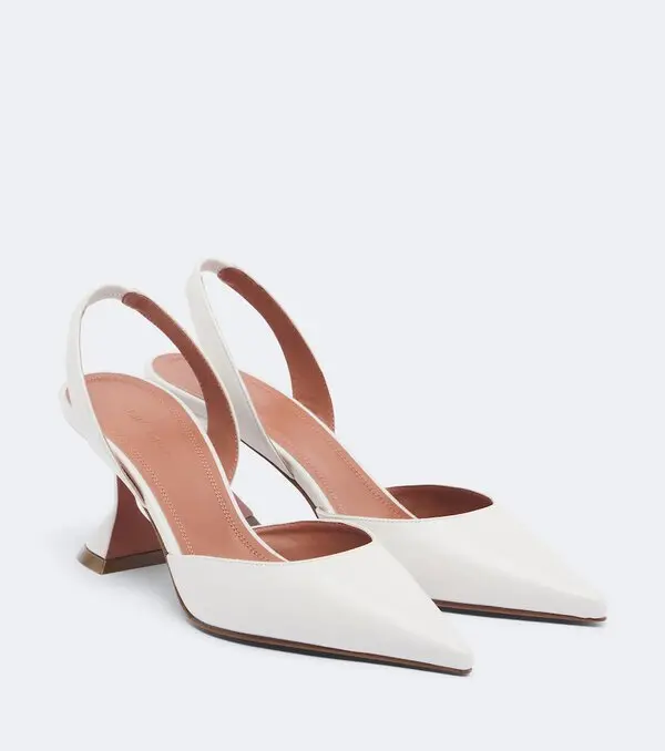 Amina Muaddi Holli Slingback Pumps - White