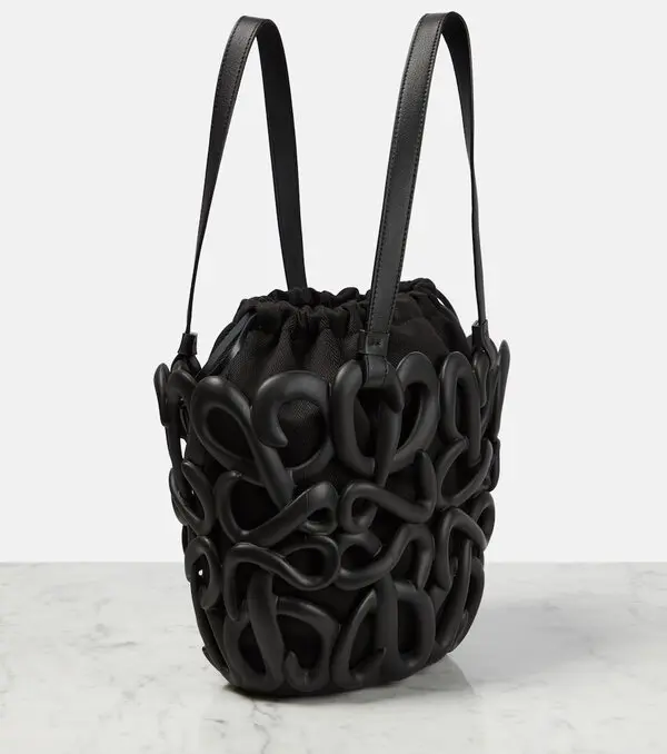 Loewe Anagram Small Cutout Leather Tote - Black | Editorialist