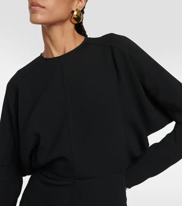 Victoria Beckham Cady Midi Dress - Black