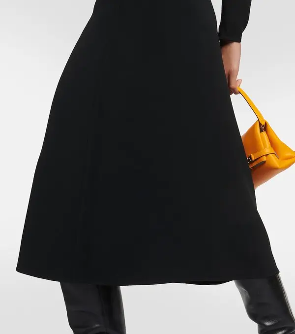 Victoria Beckham Cady Midi Dress - Black