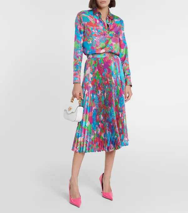 Versace X Dua Lipa Floral Summer Silk Twill Shirt