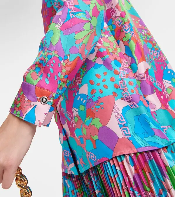 Versace X Dua Lipa Floral Summer Silk Twill Shirt