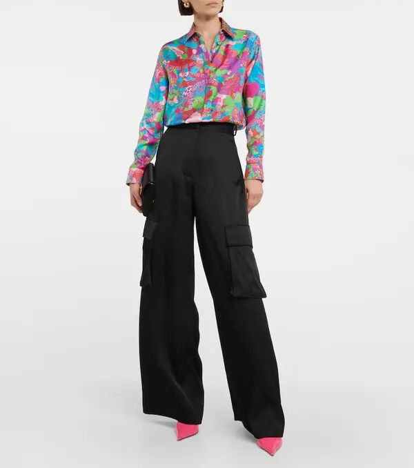 Versace X Dua Lipa Floral Summer Silk Twill Shirt