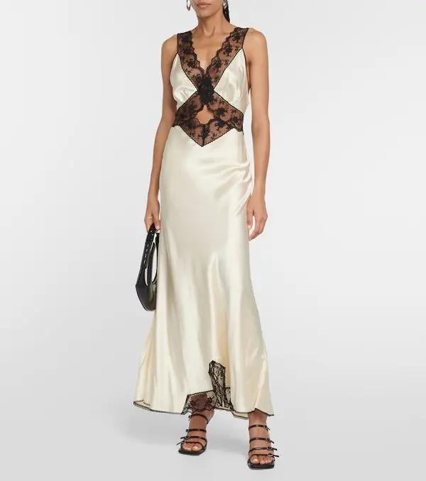 Sir. Lace-Trimmed Silk Slip Dress In White - 32% Off | Editorialist