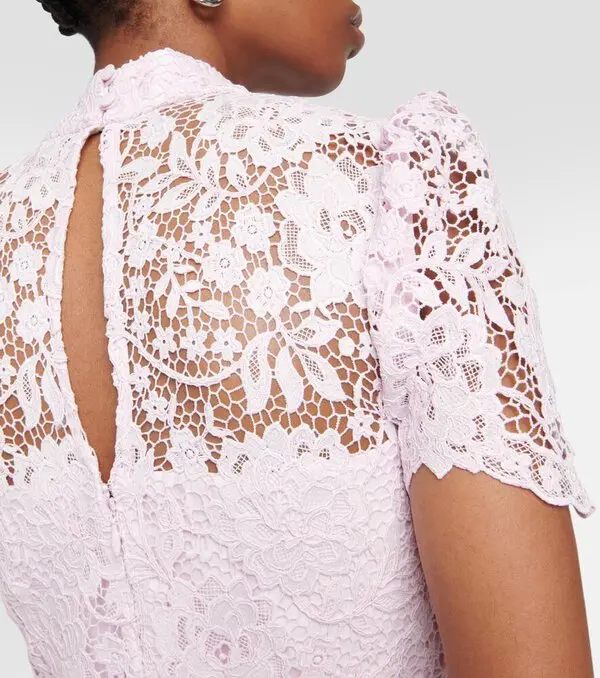 Self-Portrait Tiered Lace Maxi Dress In Pink - 30% Off | Editorialist