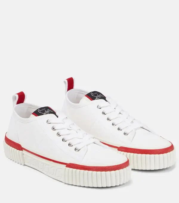 CHRISTIAN LOUBOUTIN Pedro Canvas Lace-up Sneakers - Multicoloured