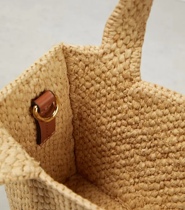 Loewe Logo Raffia Tote Bag - Beige