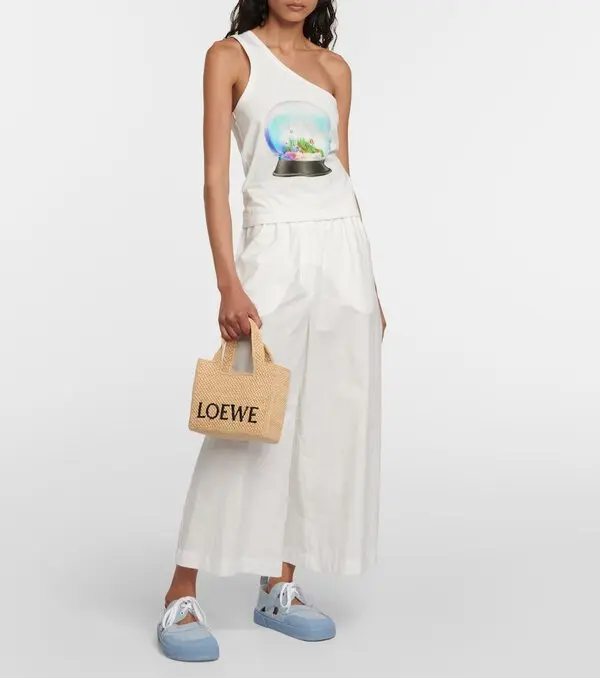 Loewe Logo Raffia Tote Bag - Beige