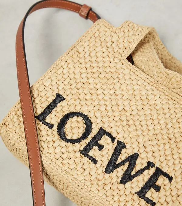 Loewe Logo Raffia Tote Bag - Beige