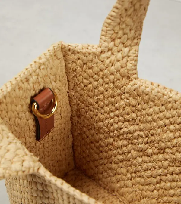 Loewe Logo Raffia Tote Bag - Beige