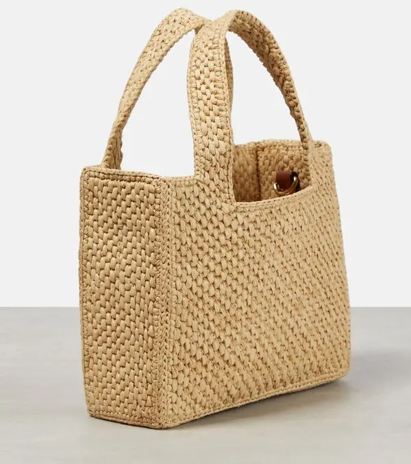 Loewe Logo Raffia Tote Bag - Beige