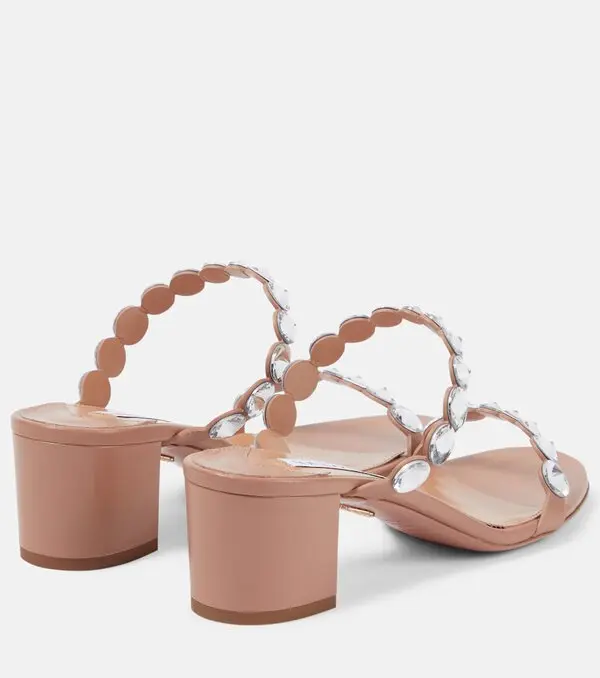 AQUAZZURA Embellished Leather Sandals