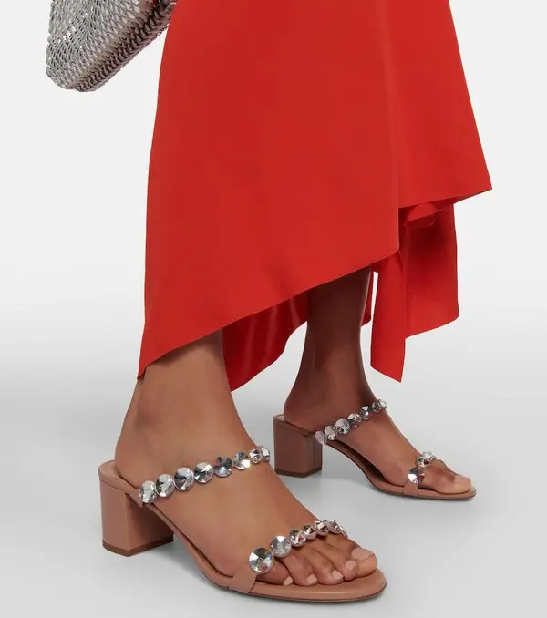 AQUAZZURA Embellished Leather Sandals