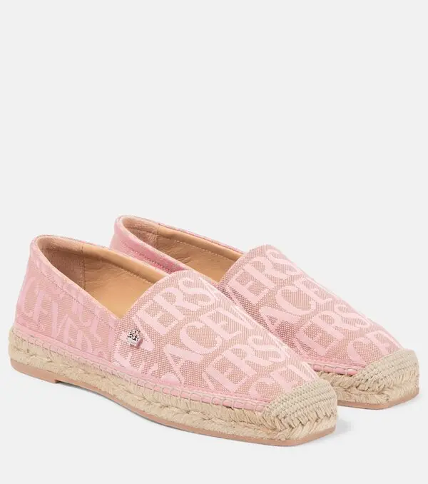Versace Allover Canvas Espadrilles - Pink