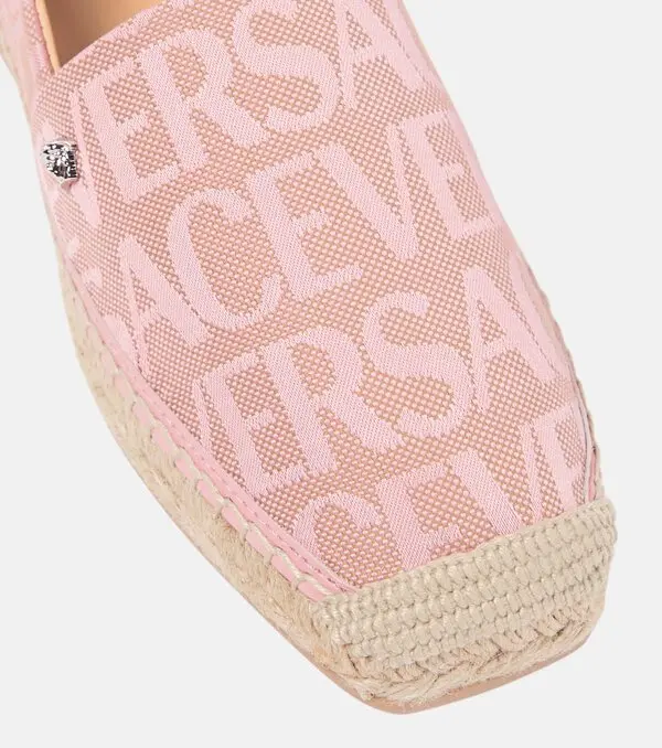Versace Allover Canvas Espadrilles - Pink