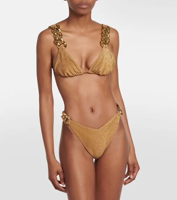 SAME Gold Chain High-rise Bikini Bottoms