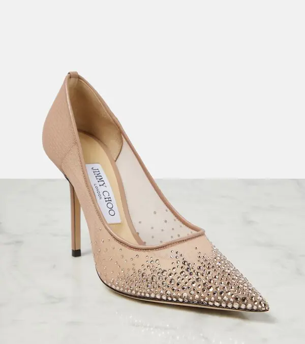 JIMMY CHOO Love 100 Crystal-embellished Pumps